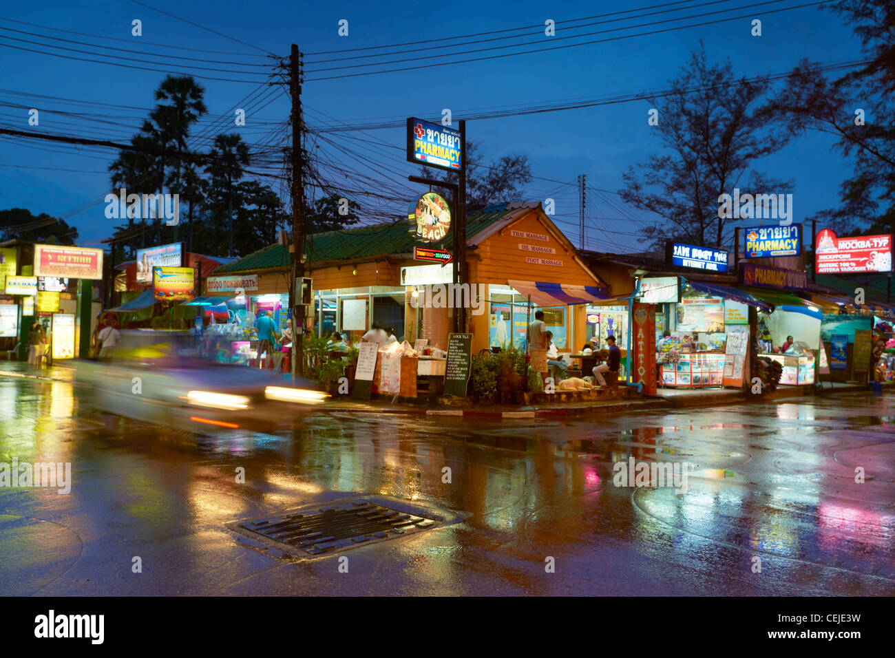 Thailand - Phuket Island, Patong Beach, main street in the night Stock ...