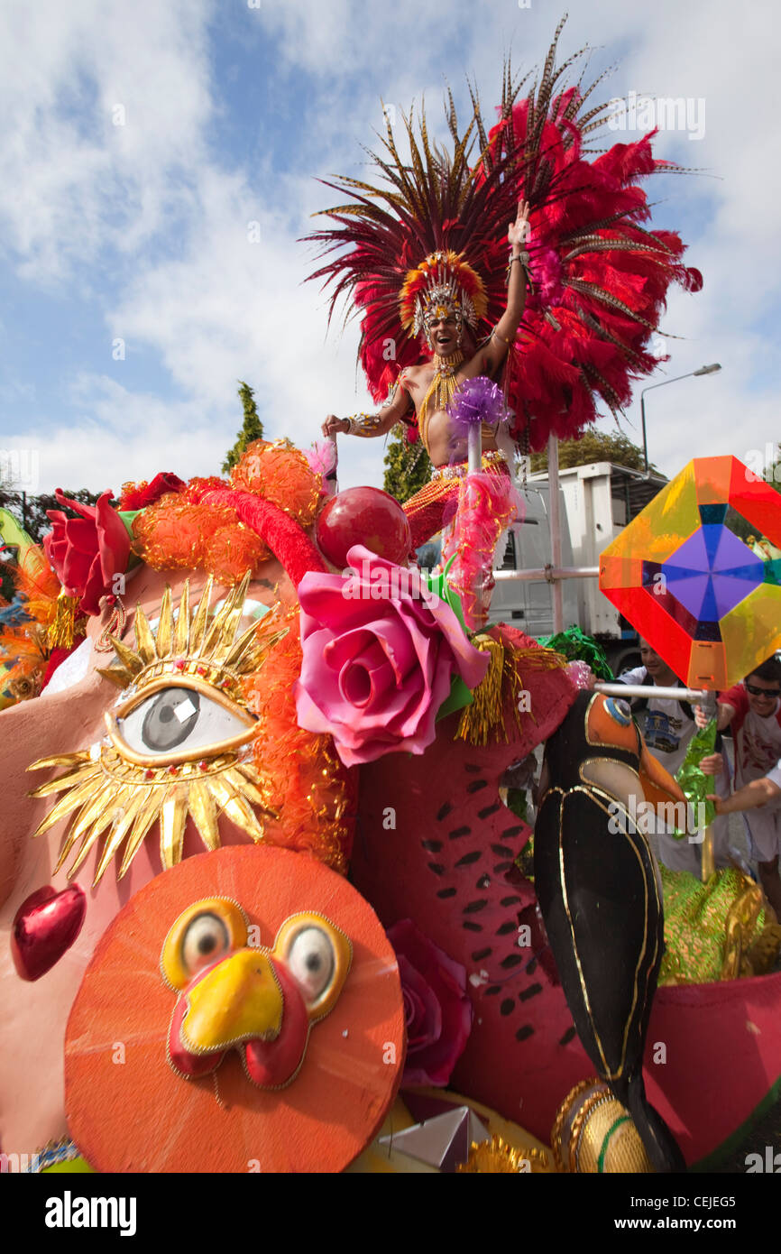 England, London, Decorated Float in Notting Hill Carnival Stock Photo ...