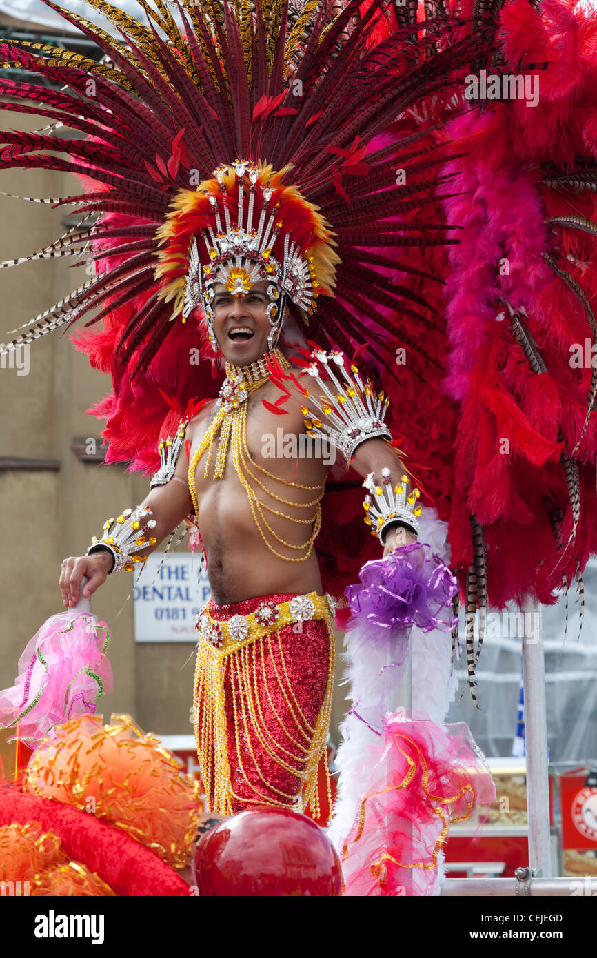 England, London, Notting Hill Carnival, Festival Participant on Float ...