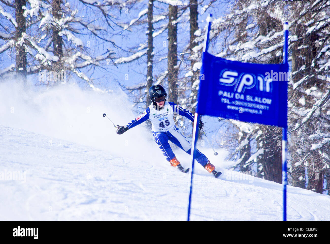 children ski race in the Italian mountain,Domodossola,piedmont,Italy ...