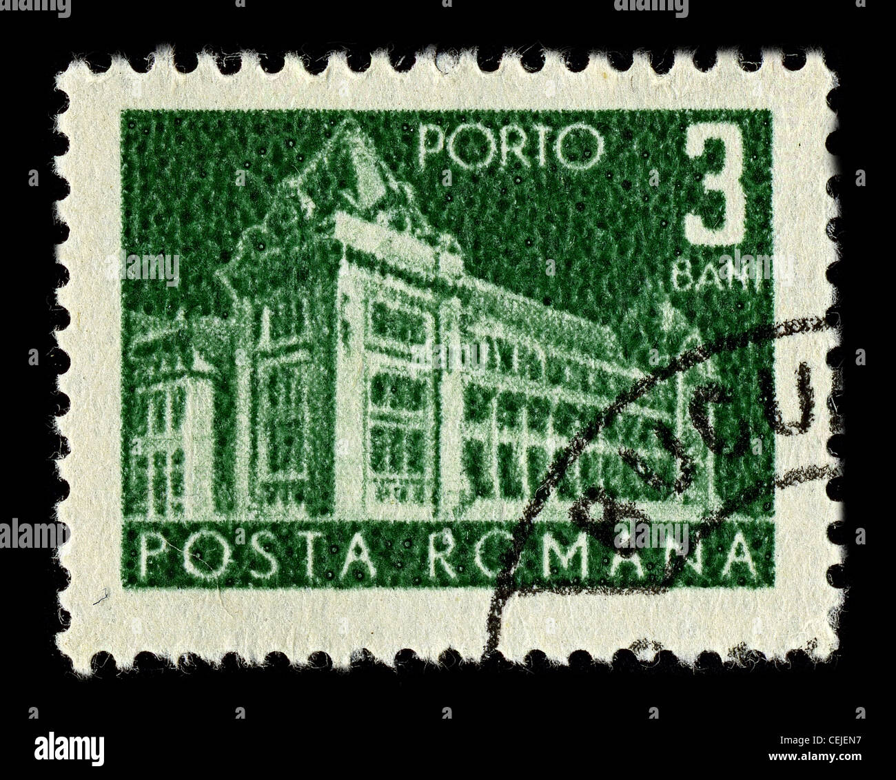 ROMANIA-CIRCA 1967:A stamp printed in ROMANIA shows image of post and ...