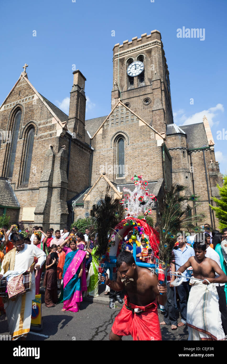 England, London, Ealing, Shri Kanaga Thurkkai Amman Temple, Chariot ...
