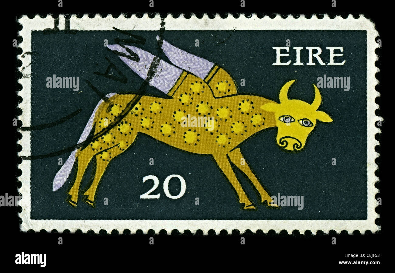 IRELAND - CIRCA 1979: A stamp dedicated to the Taurus is the second ...