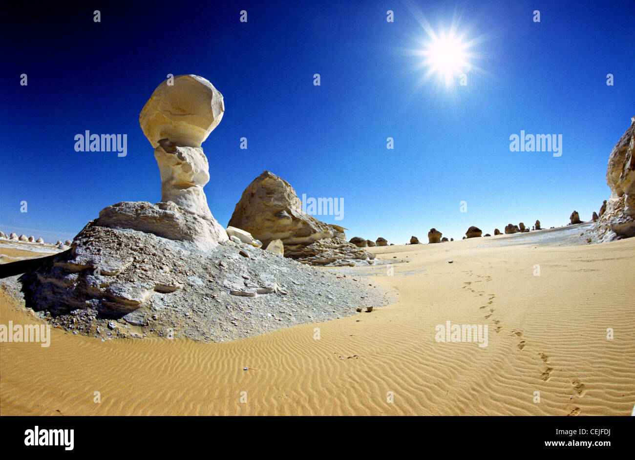 Rock formations in the Eastern Sahara desert (western desert Egypt ...