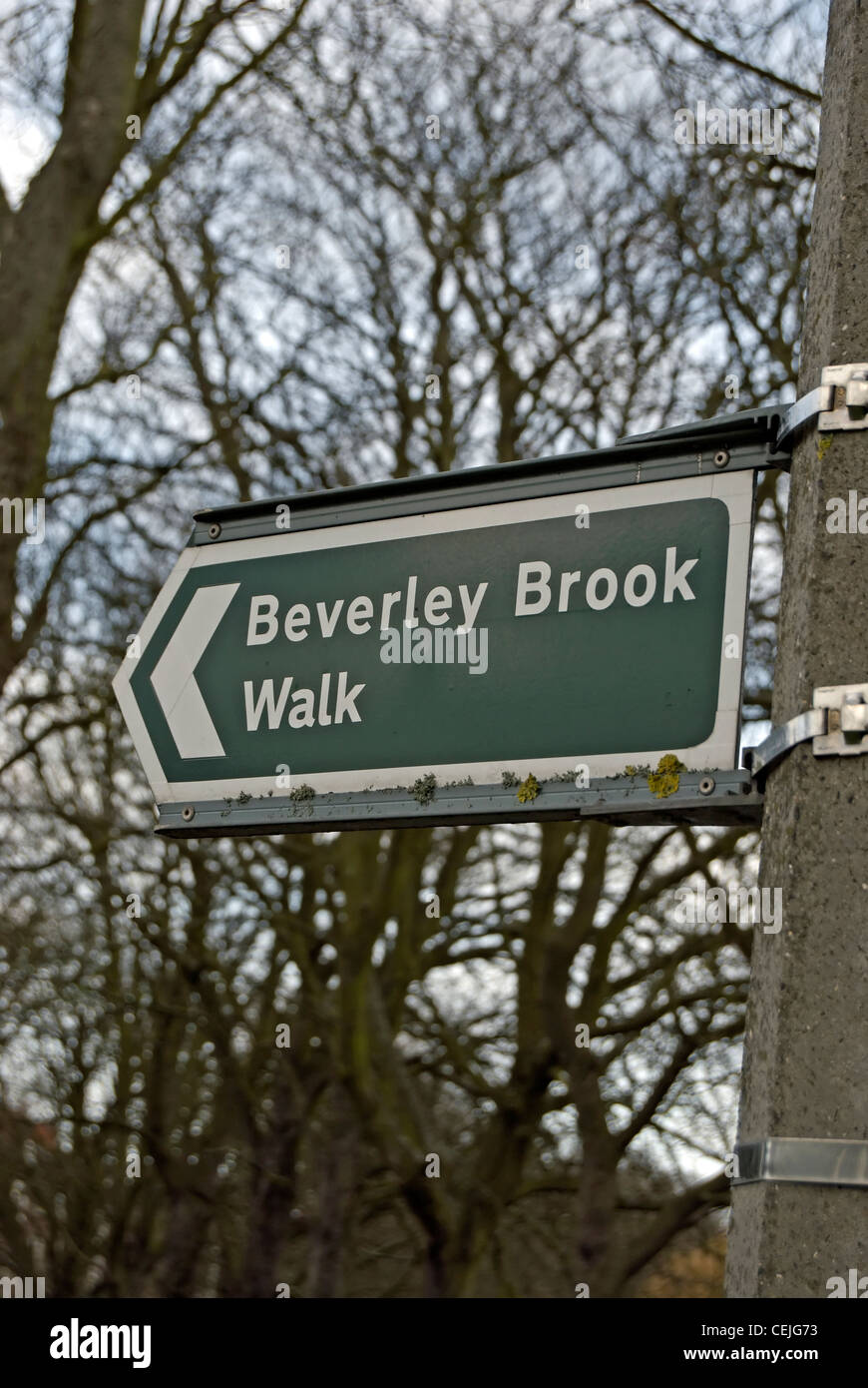 sign for beverley brook walk, barnes common, southwest london, england ...