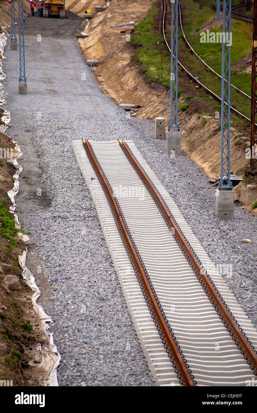 Rail railroad track hi-res stock photography and images - Alamy