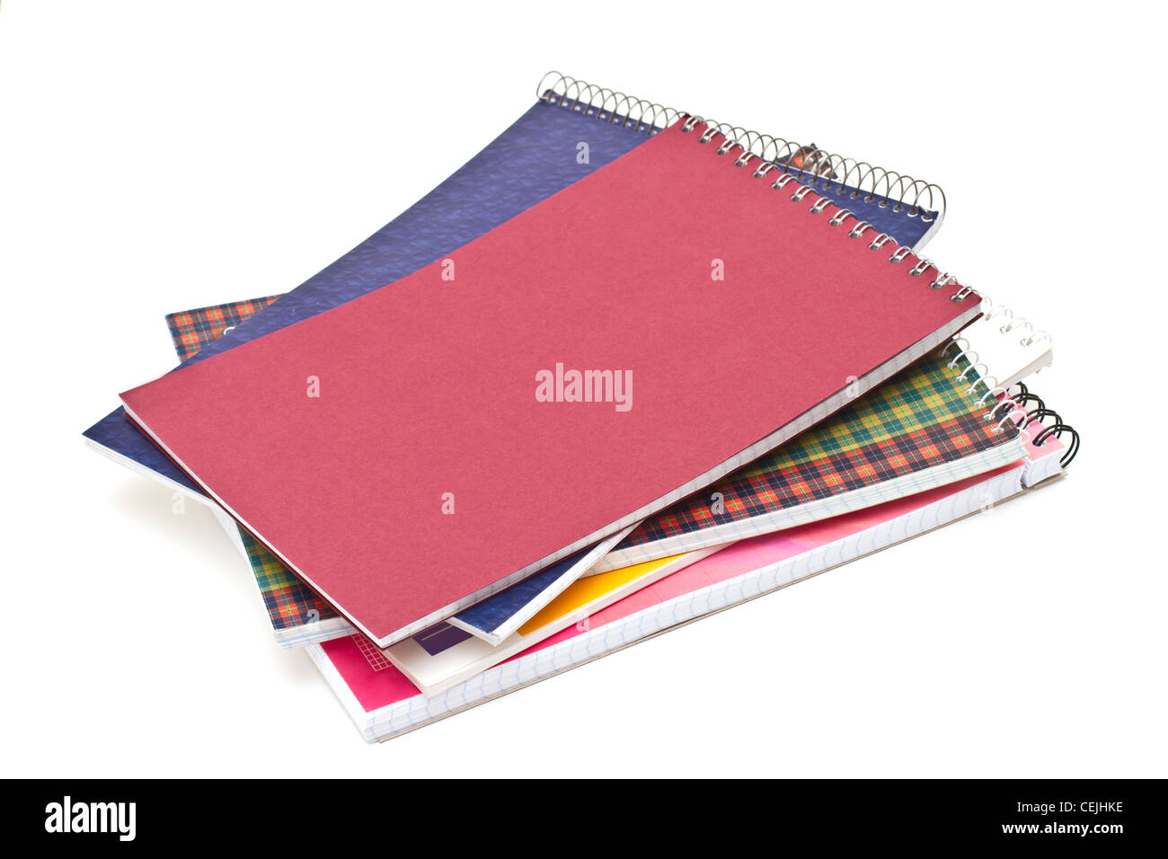 Several notebooks, isolated on white background Stock Photo - Alamy