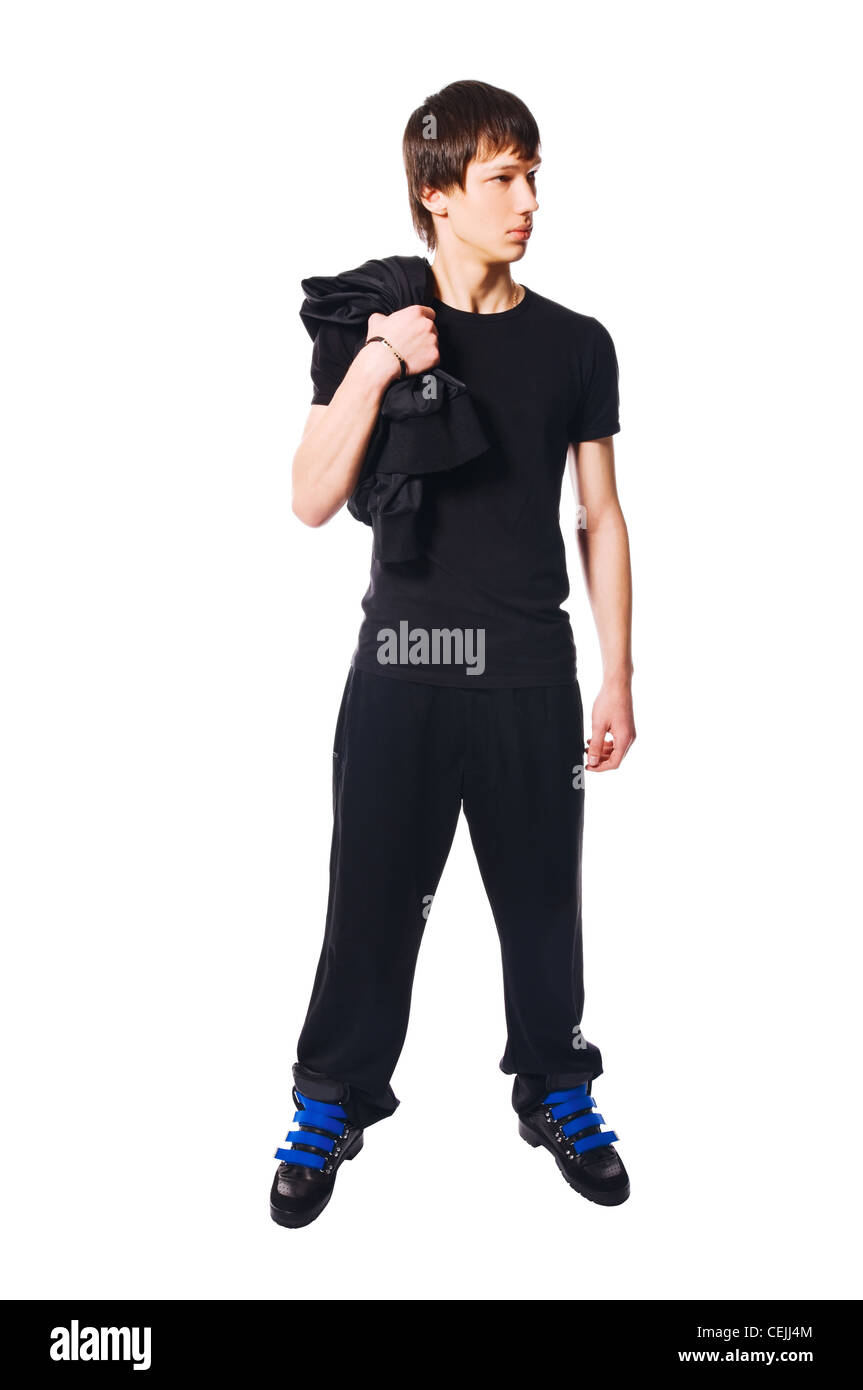 Handsome young man standing isolated on white background Stock Photo ...