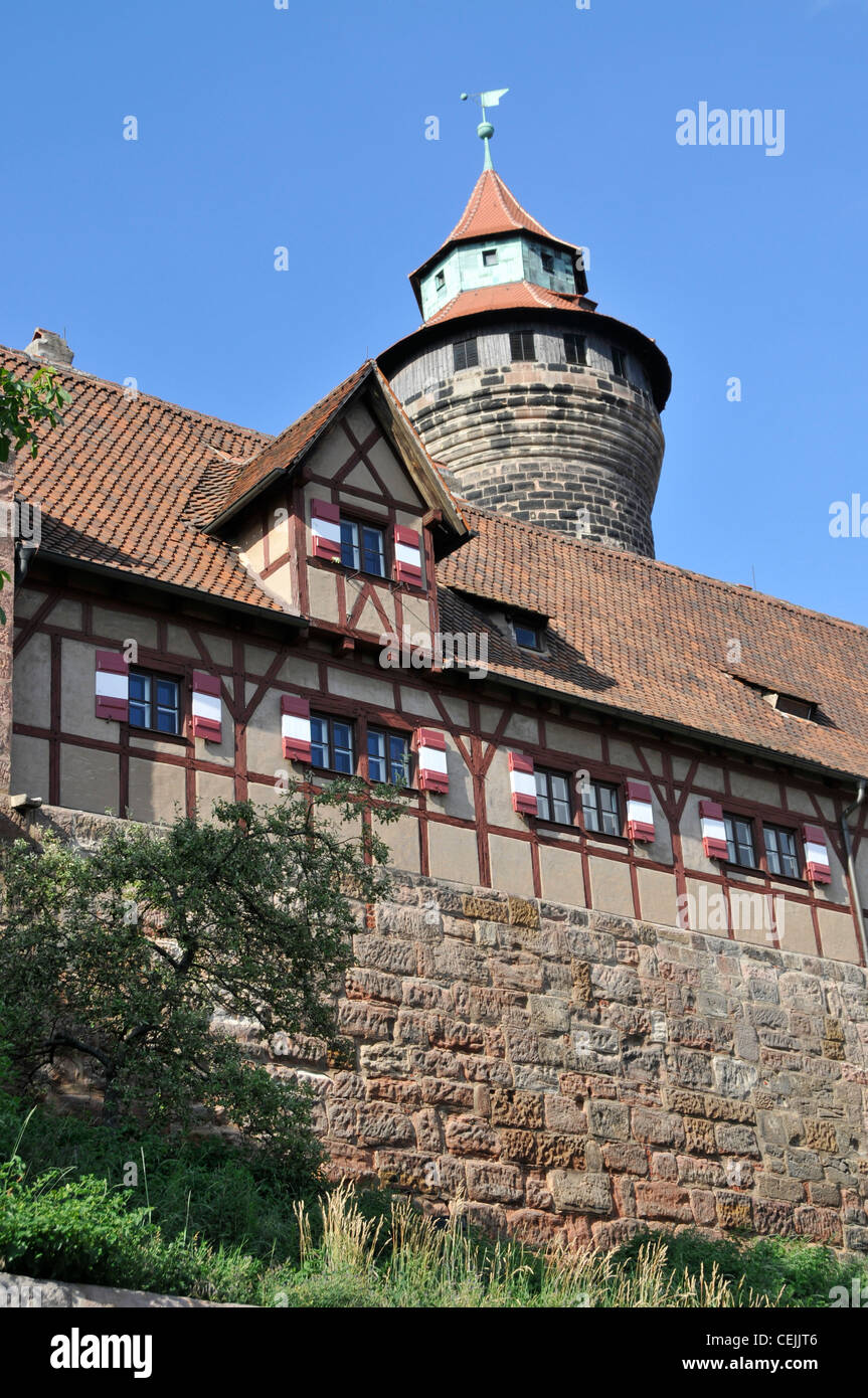 Part of the Kaiserburg ( Nuremberg Imperial castle) and the imposing ...