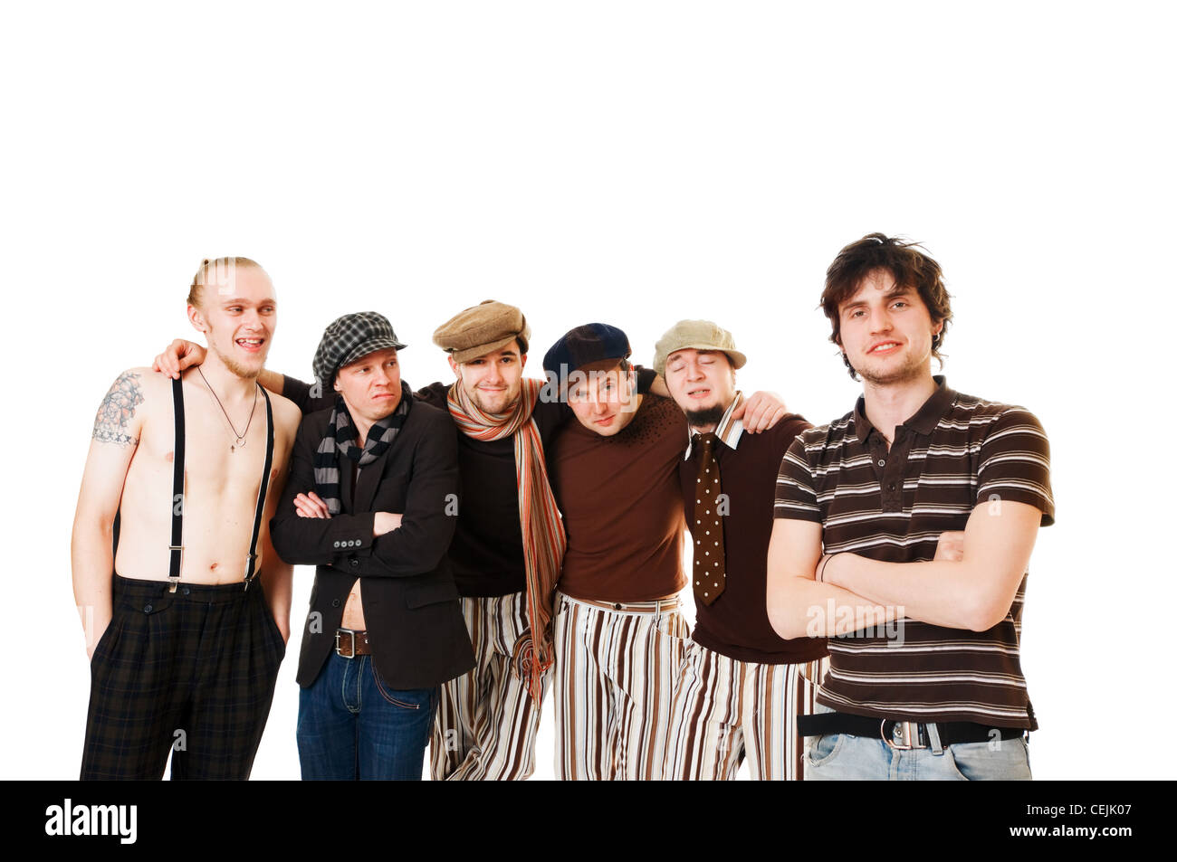 Cool band of young musicians isolated on white background Stock Photo ...