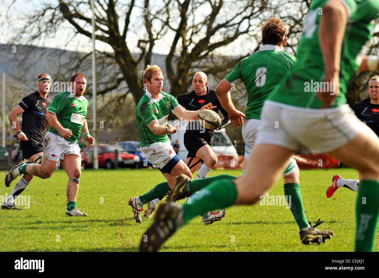 Rugby game, Wharfedale Rugby Union Football Club, North Yorkshire UK ...