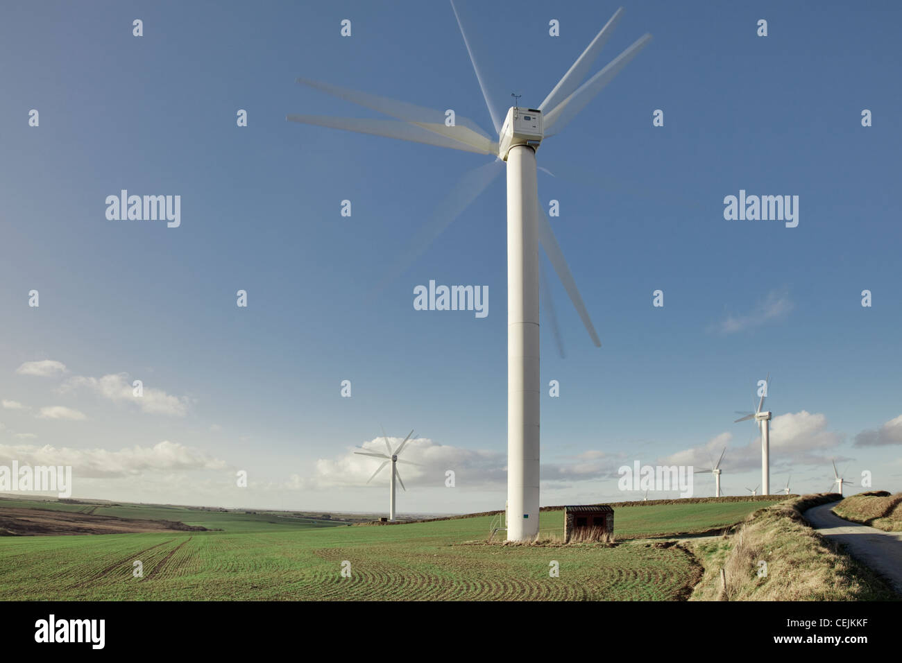 Wind Turines in a Cornish field Stock Photo - Alamy