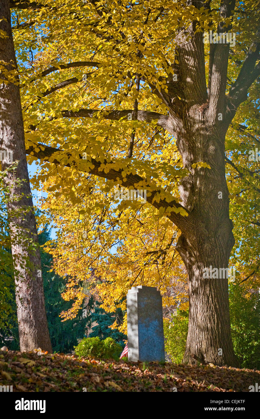 Fall foliage in cemetery Stock Photo - Alamy