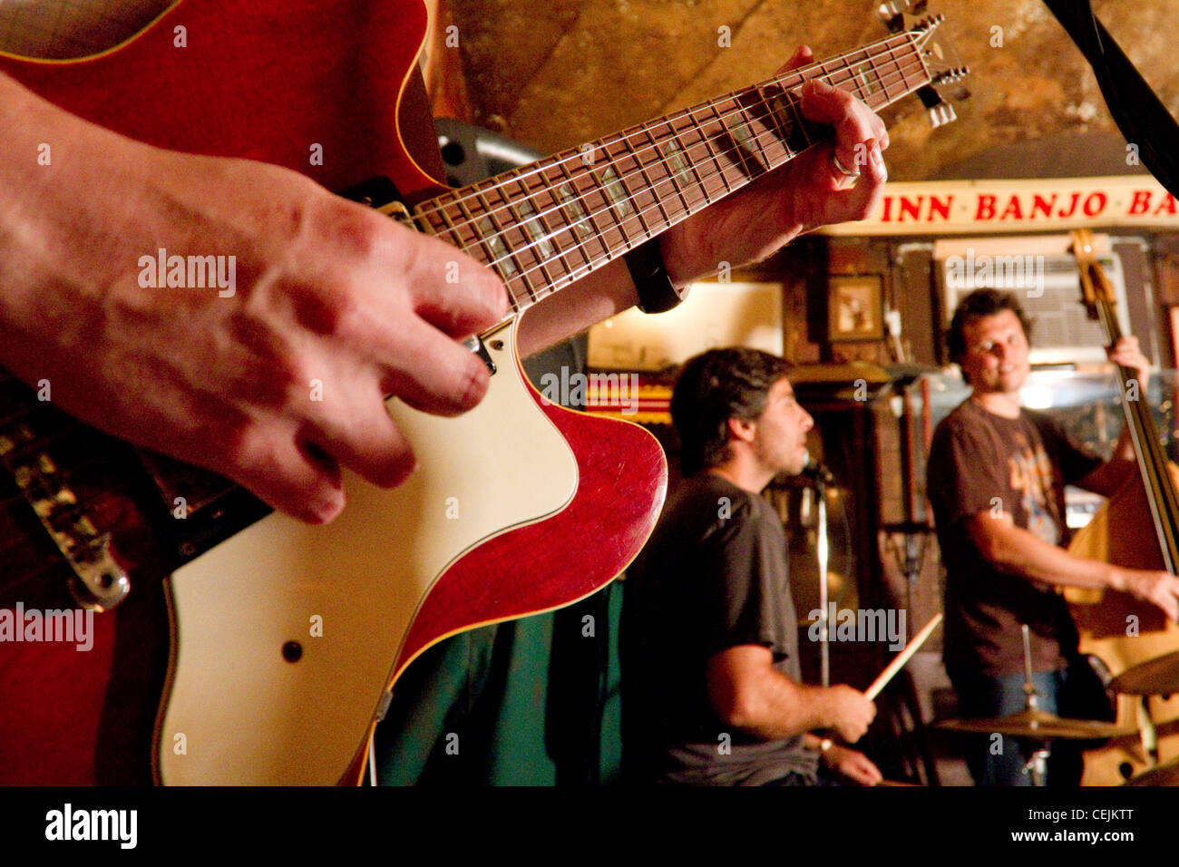 A band performing in a bar Stock Photo - Alamy