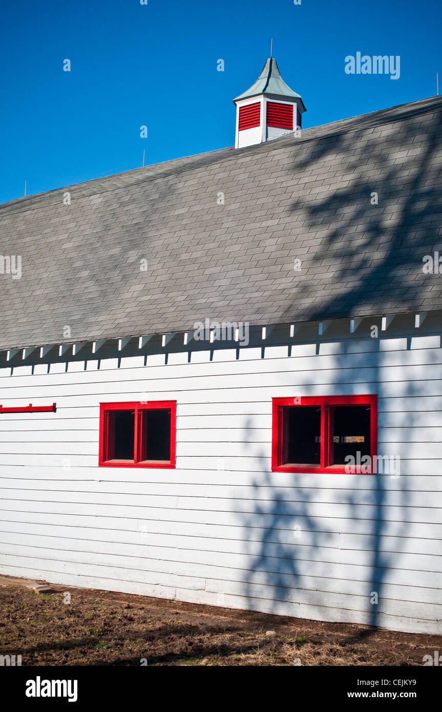 Exterior outside view of horse stable Stock Photo - Alamy