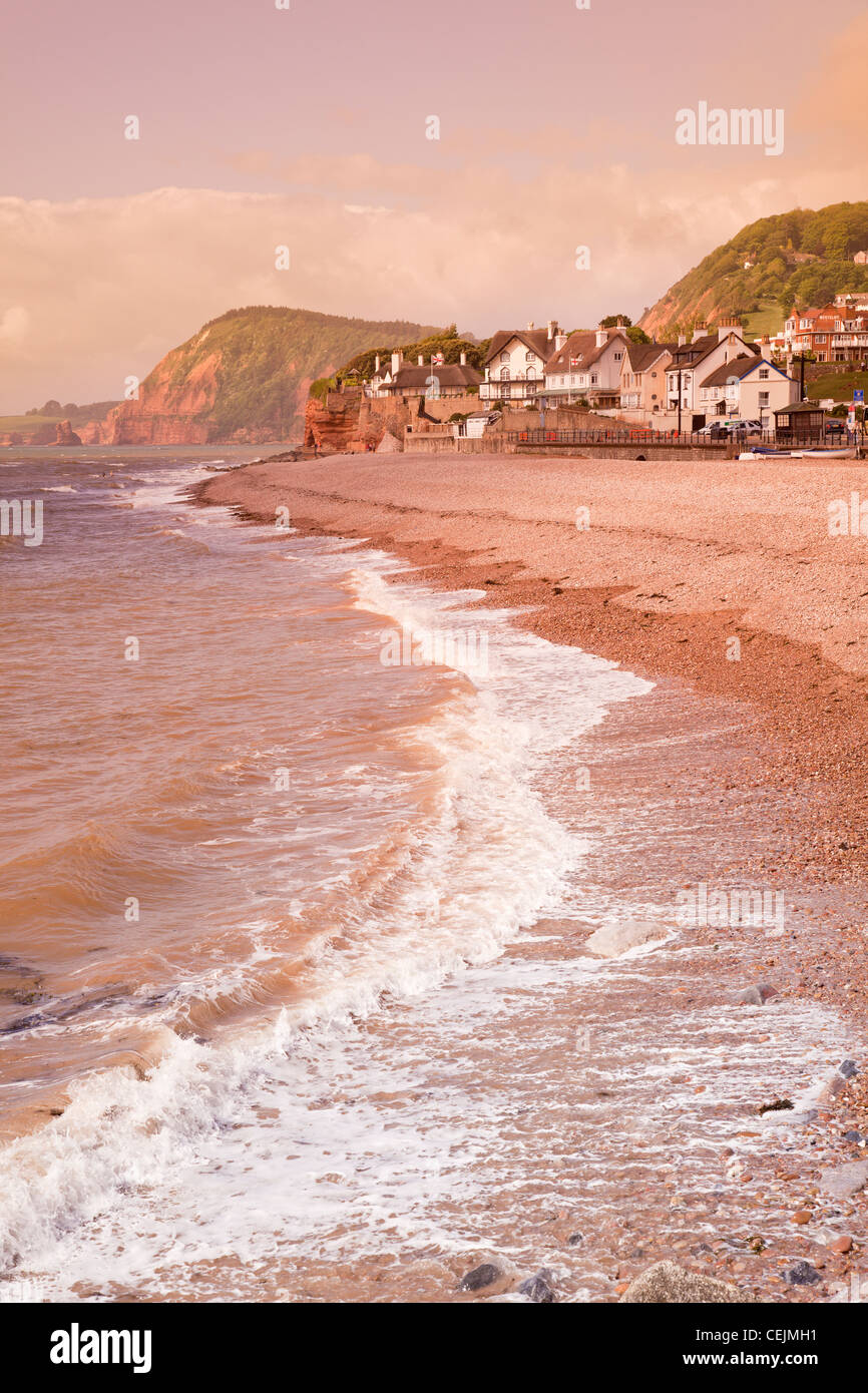 Sidmouth Beach at dawn, Devon, England, UK Stock Photo - Alamy