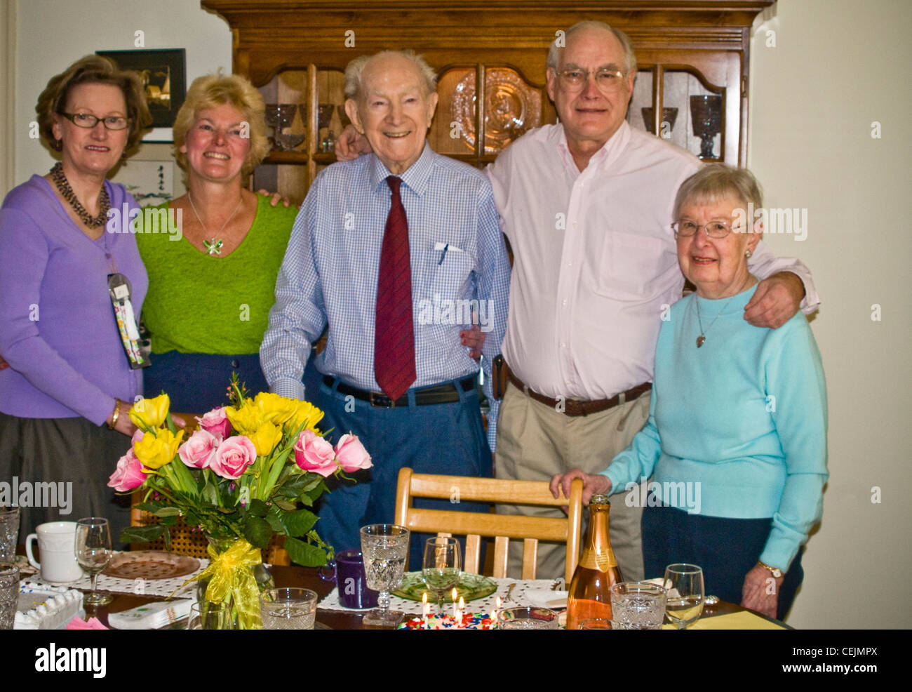 Family dinner gathering Stock Photo - Alamy