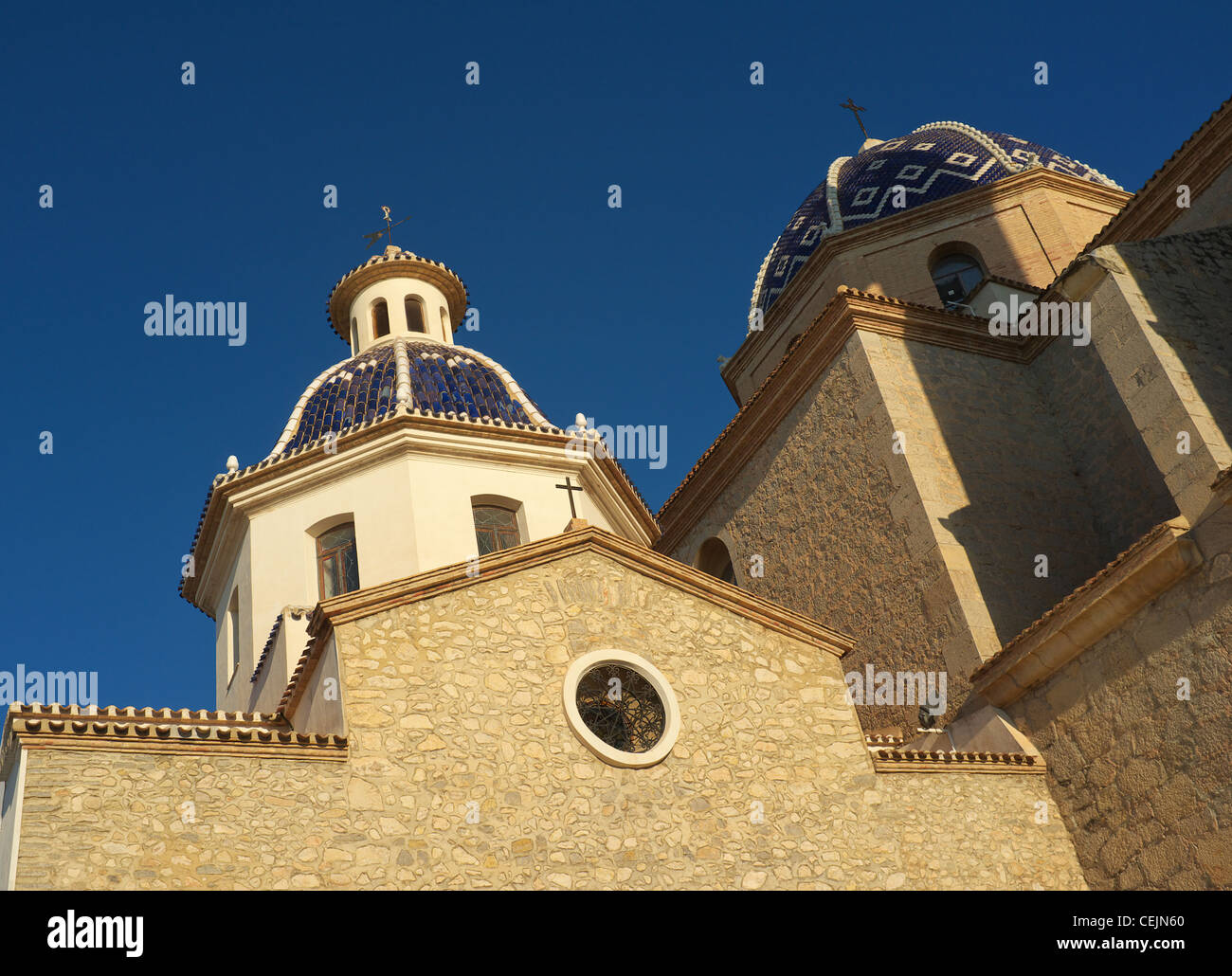 Altea church and its blue tiled domes Stock Photo - Alamy