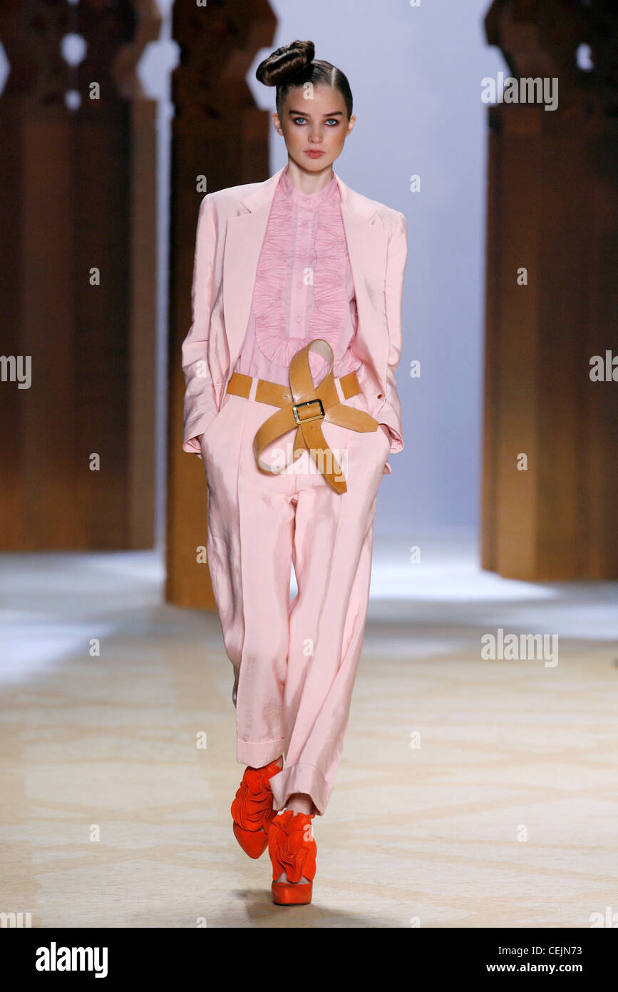 Phillip Lim New York Ready to Wear Spring Summer Model wearing a pale ...