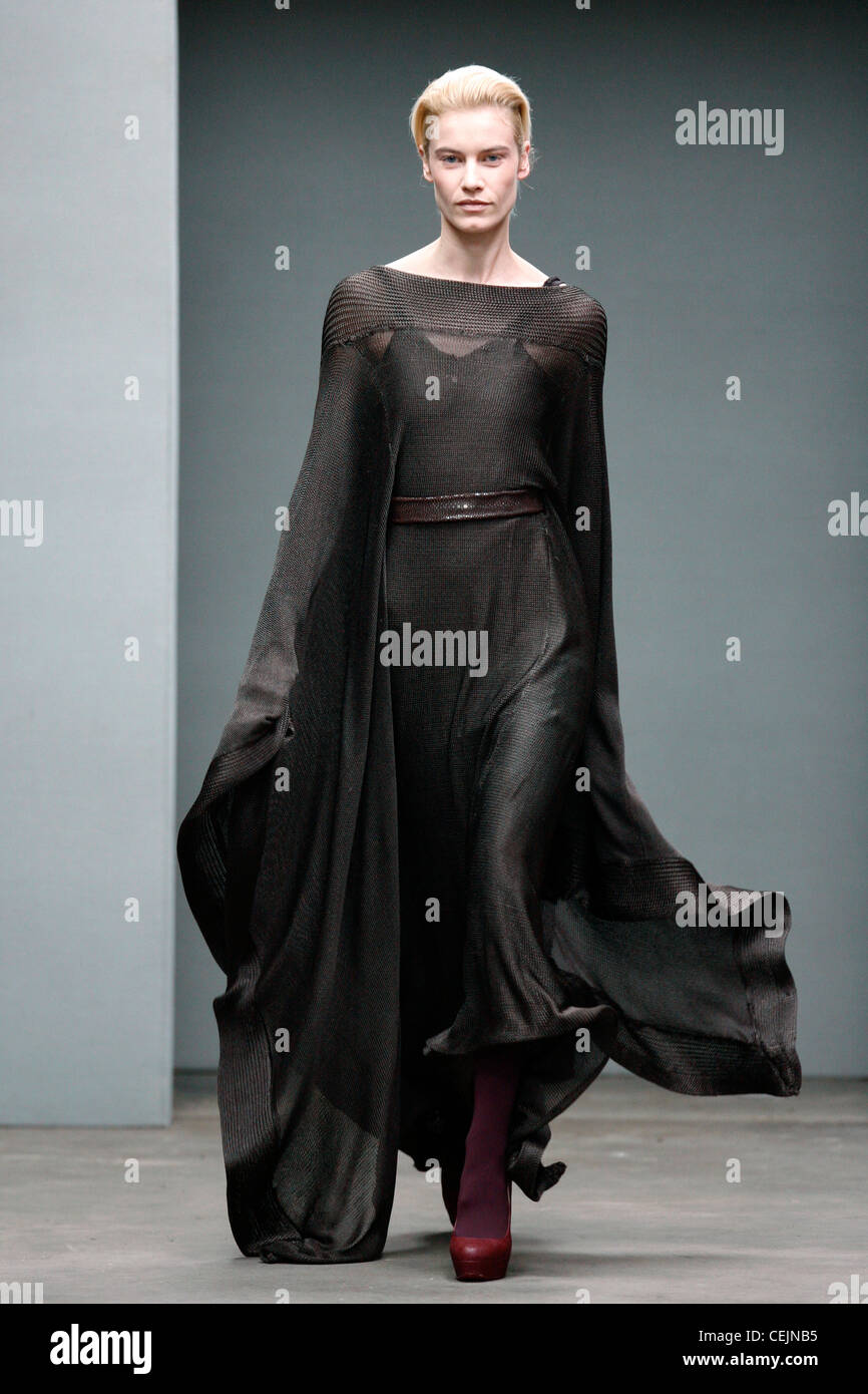 Mark Fast London Ready to Wear Autumn Winter Black flowing ankle length ...