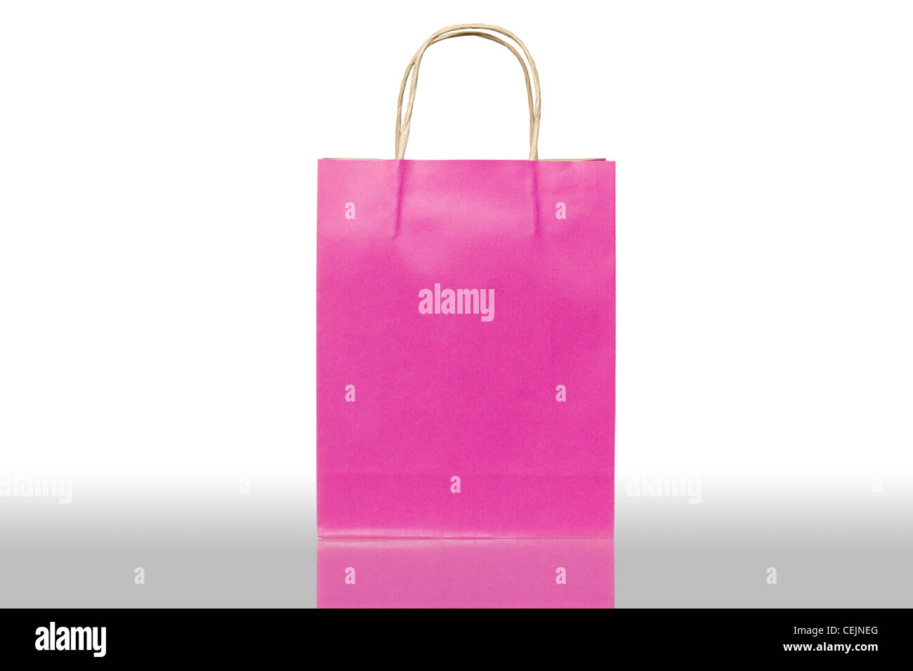 pink paper bag isolated on white background Stock Photo - Alamy