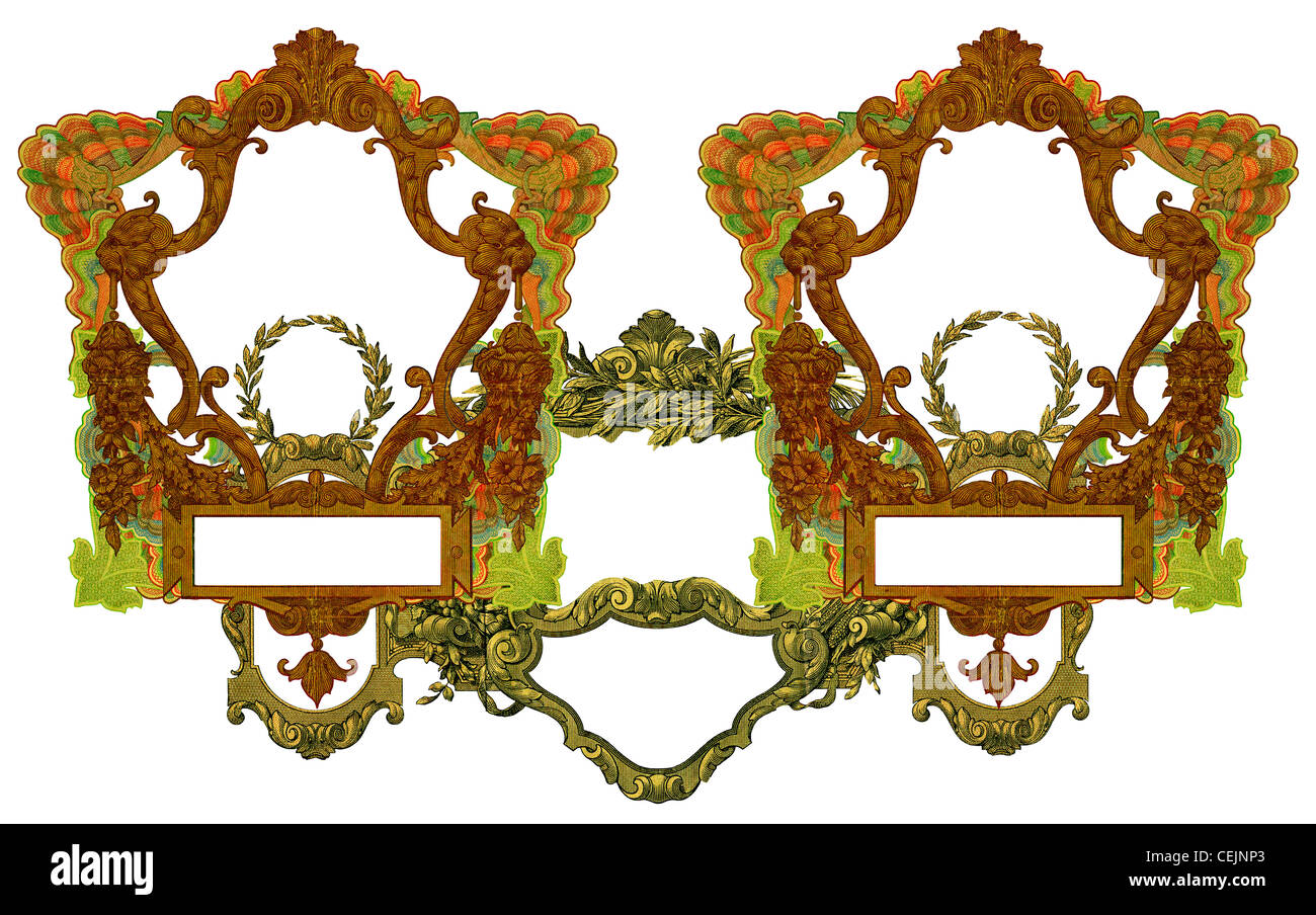 Luxuriously illustrated old victorian frame hi-res stock photography ...