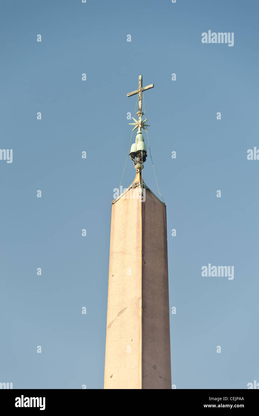Top of the obelisk in St Peter's square at the Vatican, Rome, Italy ...
