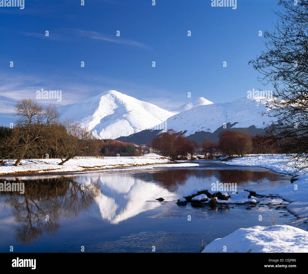 Ben More and the River Fillan in Strath Fillan, near Crianlarich ...