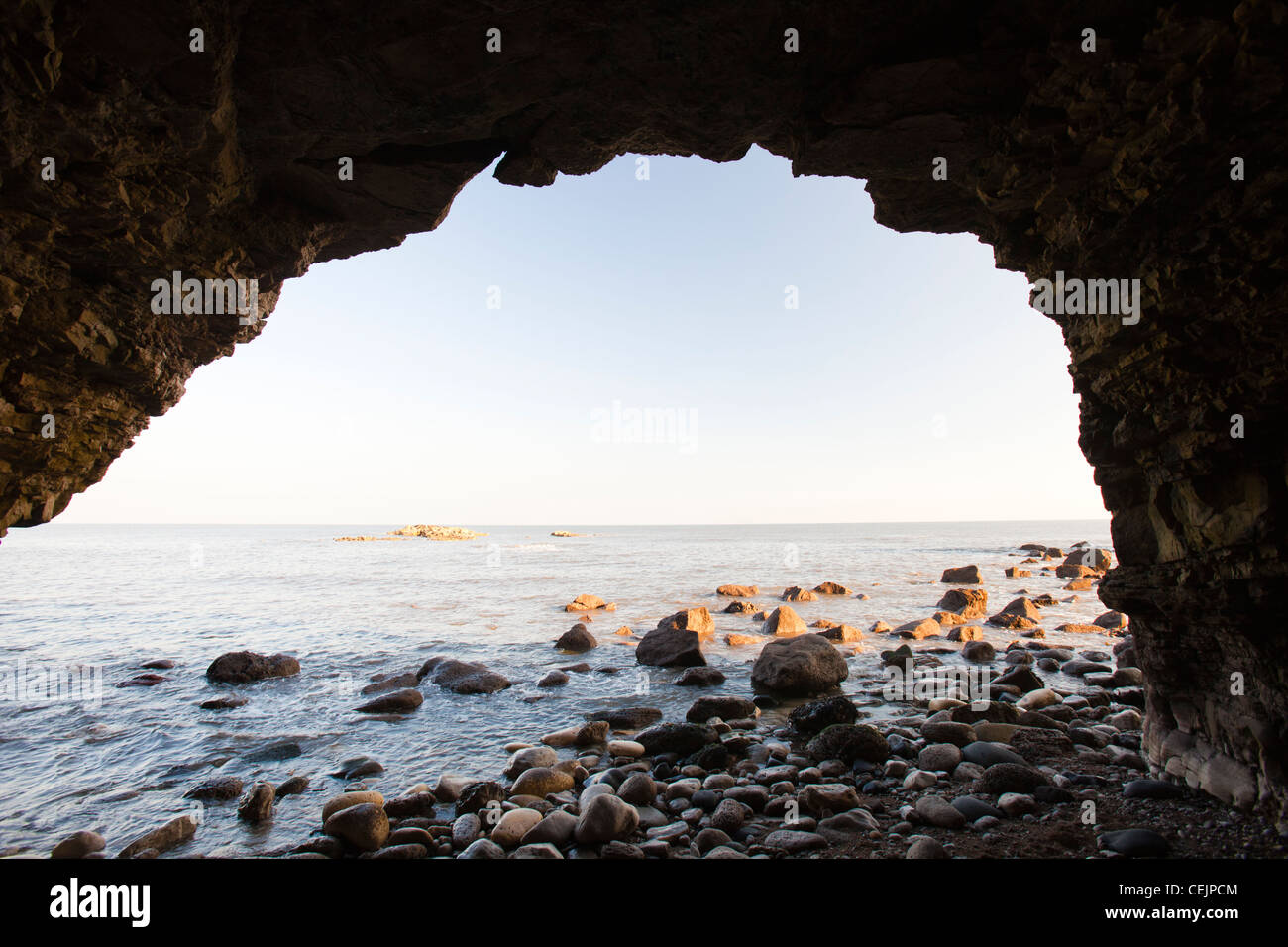 A sea cave on the North East coast at Whitburn between Newcastle and ...