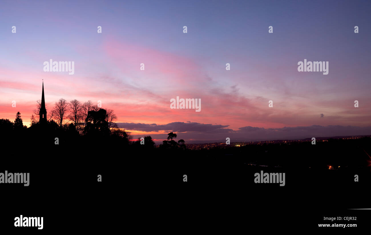 Panorama of St Bartholomew's Church at night, Tardebigge near ...