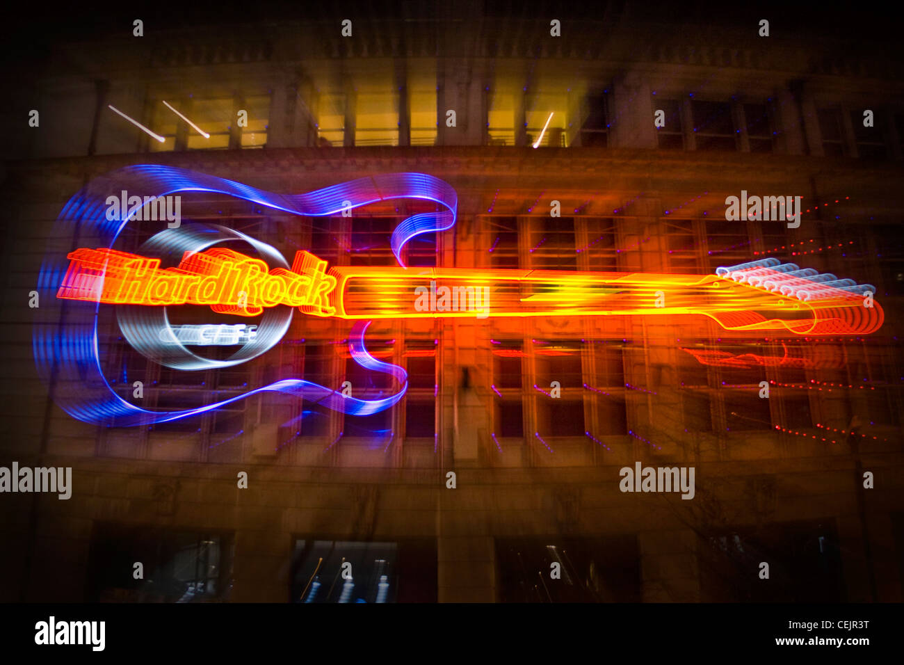 The Hard Rock Cafe sign at the Printworks Manchester, UK Stock Photo ...
