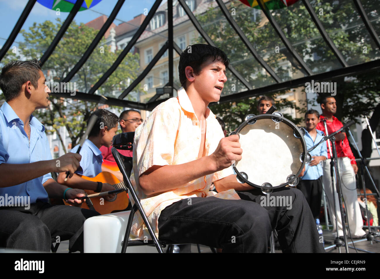 Singing gypsies. Bratislava. Slovakia Stock Photo - Alamy
