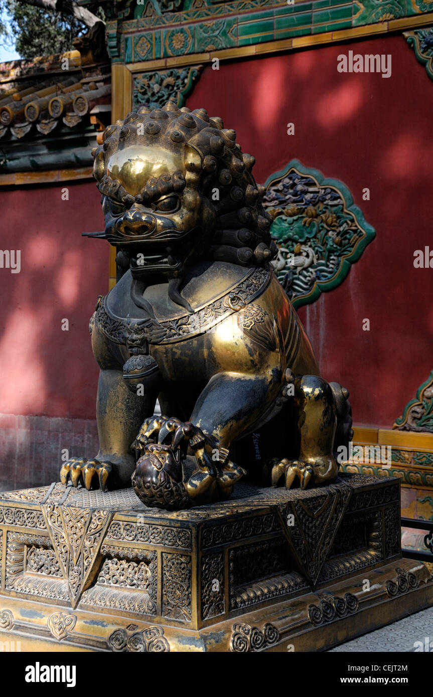 Bronze female Lion Statue Forbidden City China Beijing Palace Museum ...