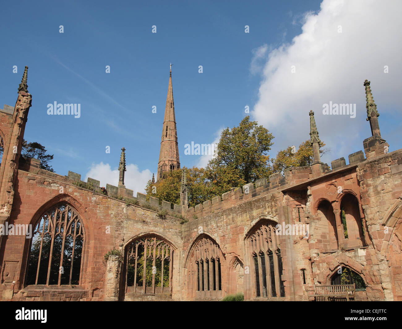 Ruins of bombed St Michael Cathedral, Coventry, England, UK Stock Photo ...
