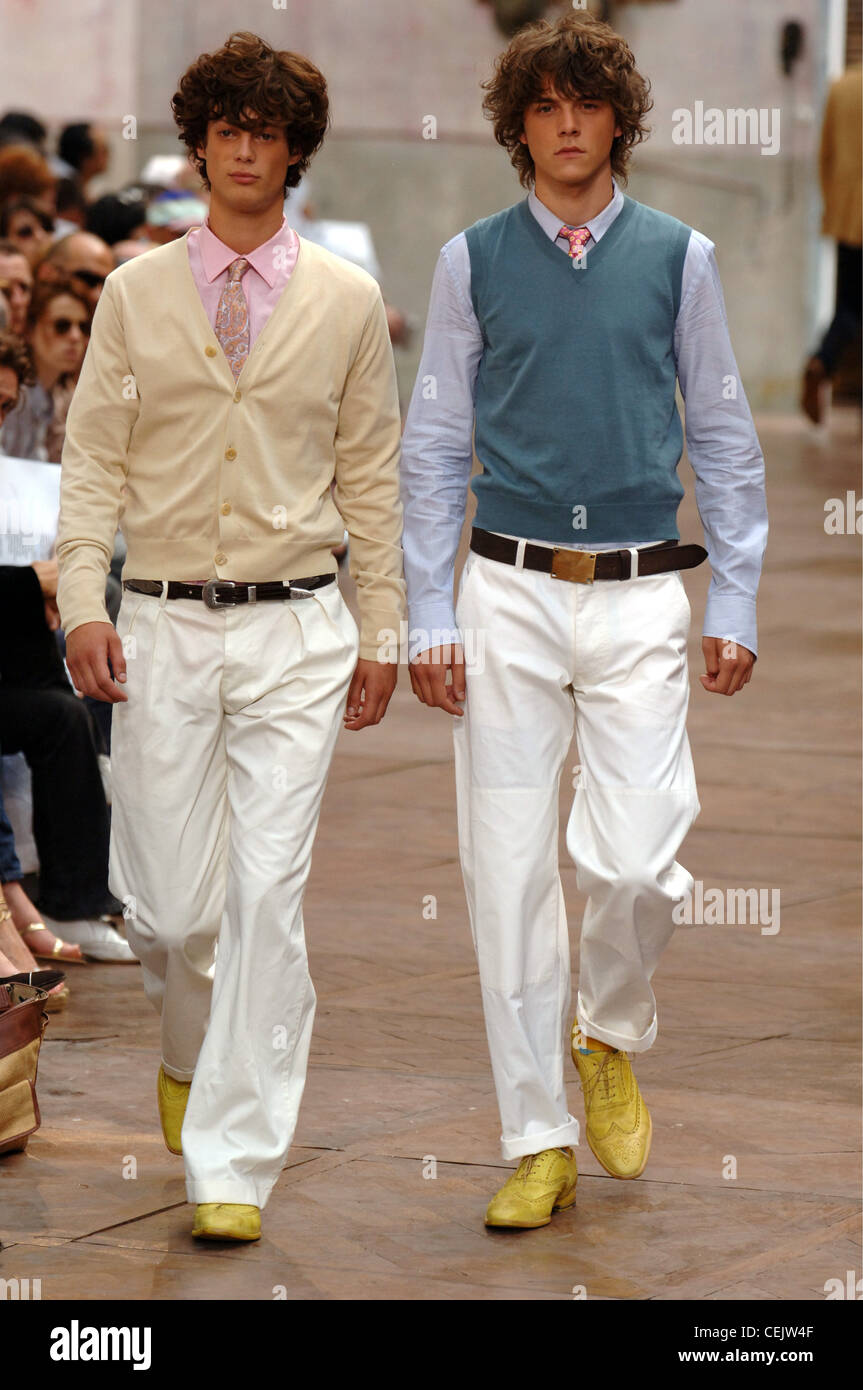 Two male models on catwalk hi-res stock photography and images - Alamy