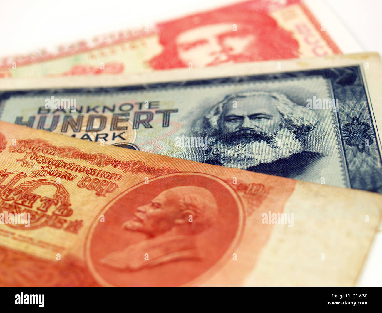 Money from the Communist countries: CCCP SSSR DDR Cuba Stock Photo - Alamy