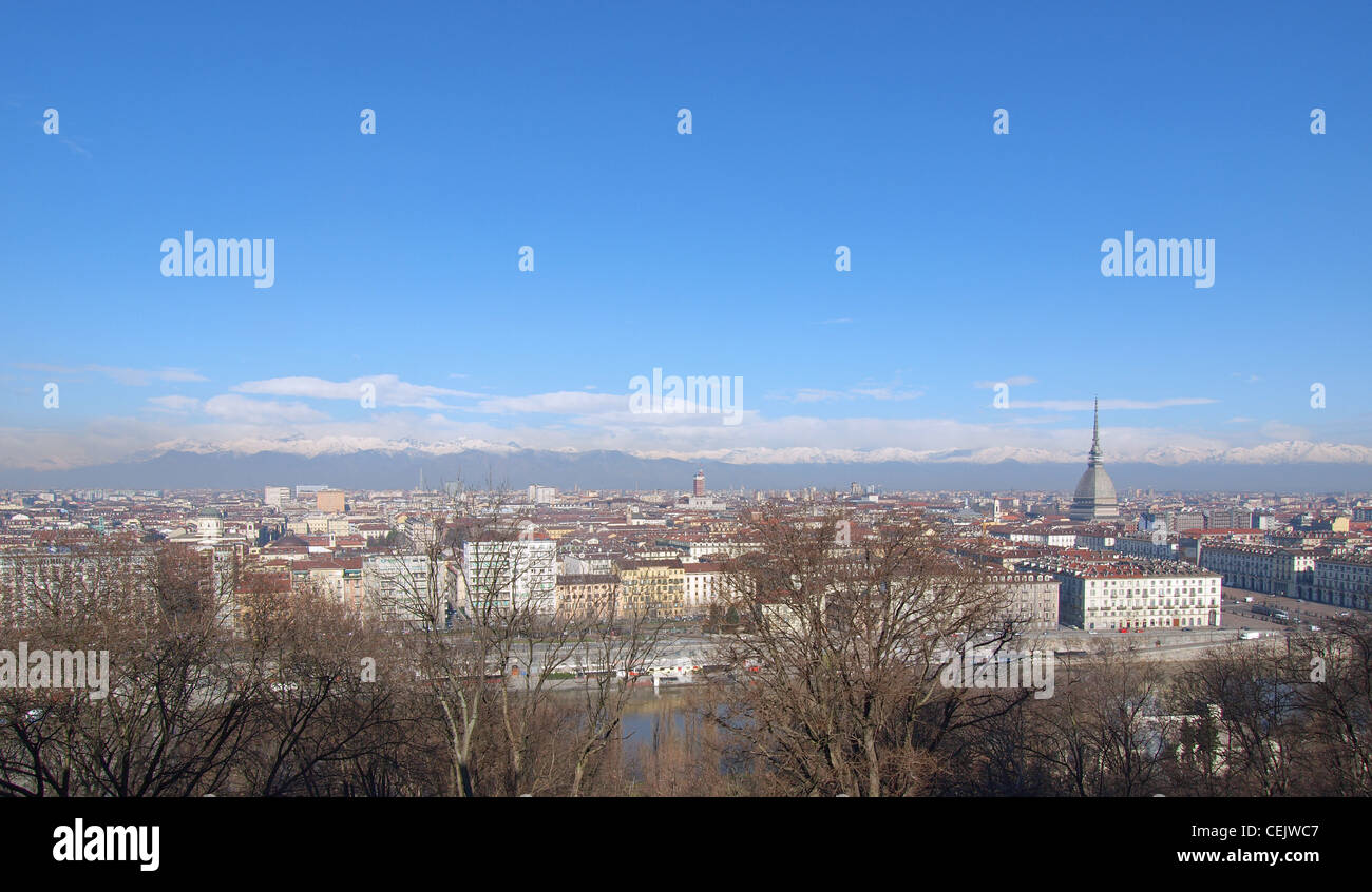 City of Turin (Torino) skyline panorama seen from the hill Stock Photo ...