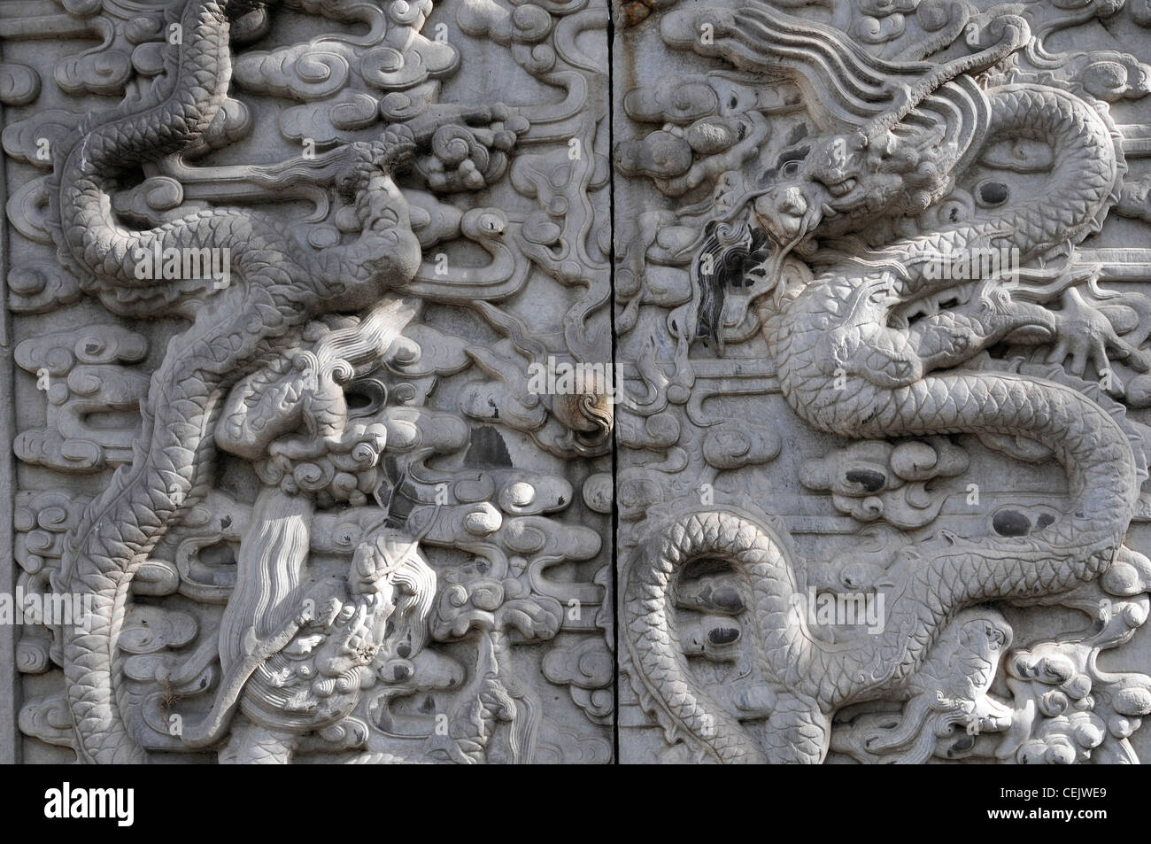 Intricate intricately carved carving stone slab bas relief Chinese ...