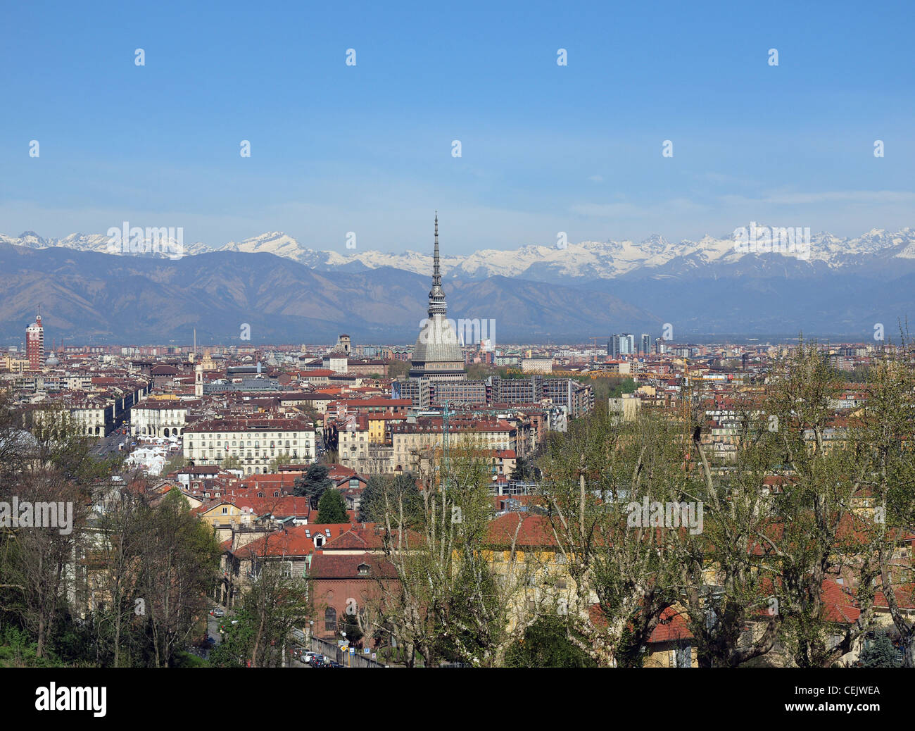 City of Turin (Torino) skyline panorama seen from the hill Stock Photo ...
