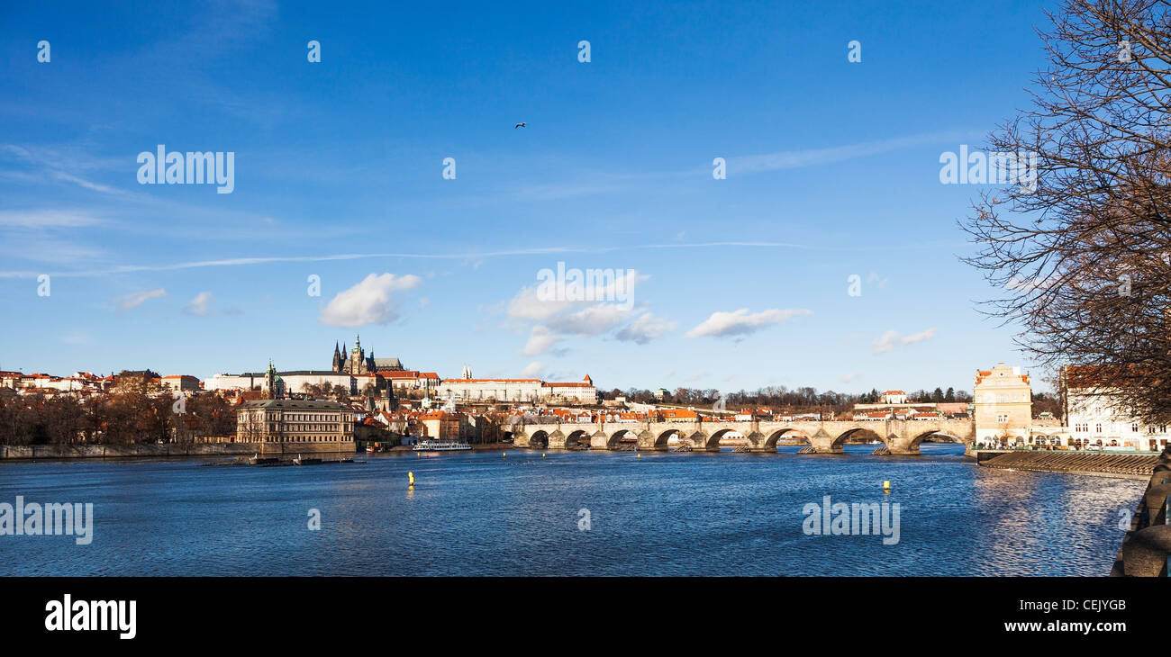 Novotneho Lavka and Charles Bridge (Karlov Most) on Vltava River ...