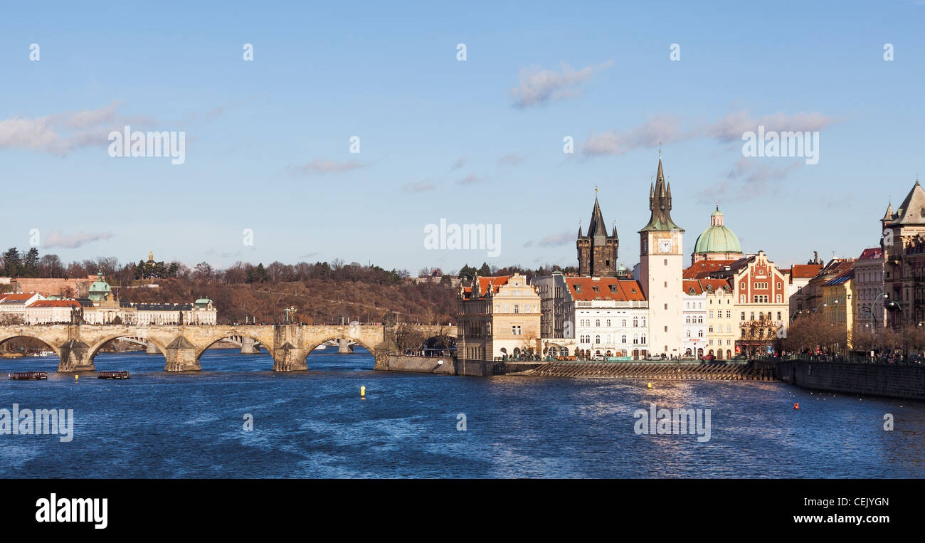 Novotneho Lavka and Charles Bridge (Karlov Most) on Vltava River ...