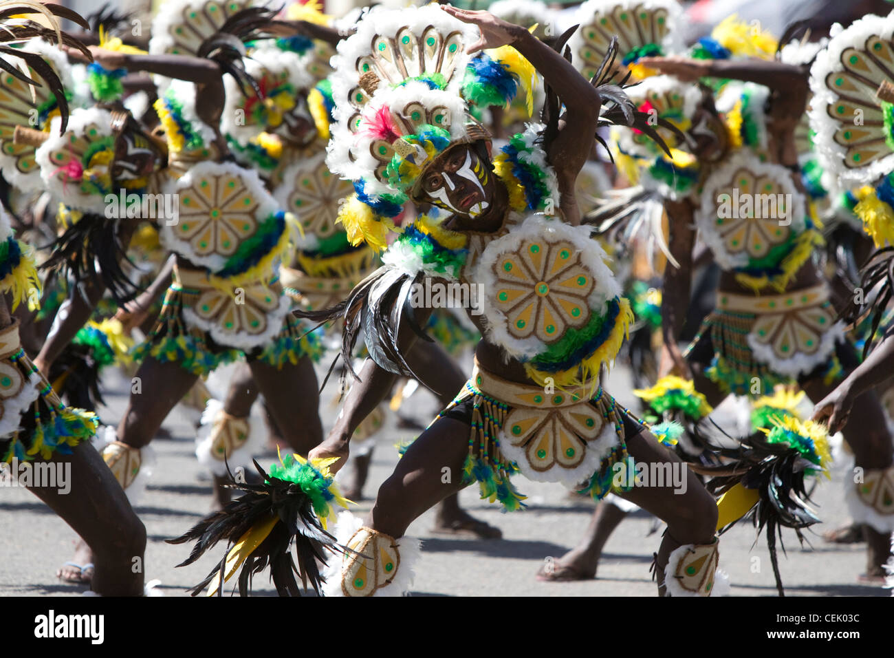 Tribal dancers,Dinagyang festival 2012,Iloilo City,Philippines Stock ...