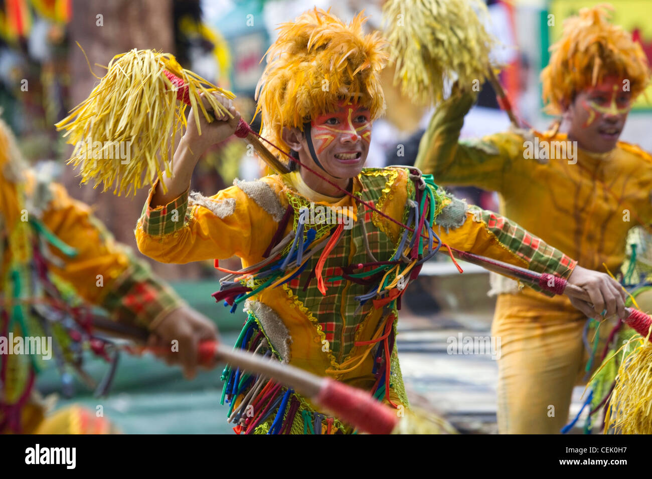 Tribal dancers,Dinagyang festival 2012,Iloilo City,Philippines Stock ...