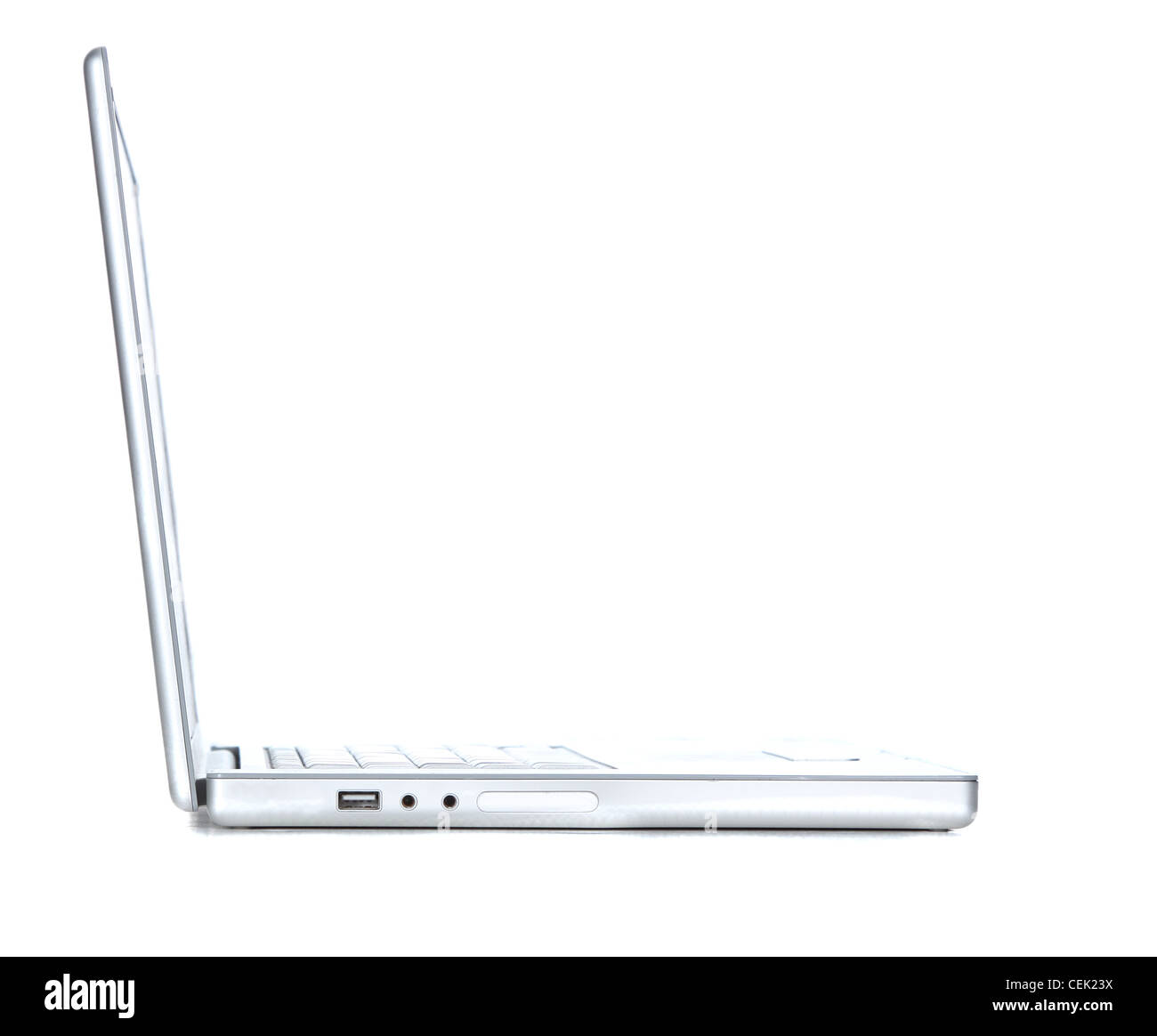 Profile view of a laptop isolated on white Stock Photo - Alamy