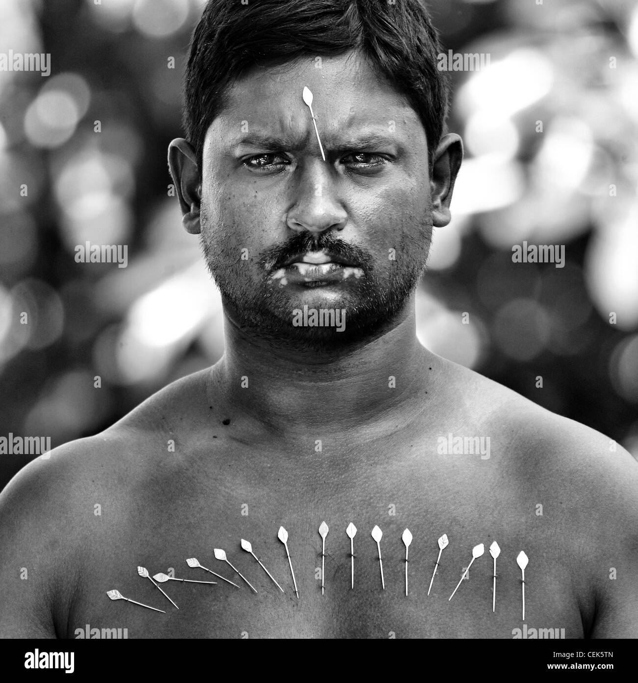 Portrait - hindu festival of thaipusam cavadee Stock Photo - Alamy