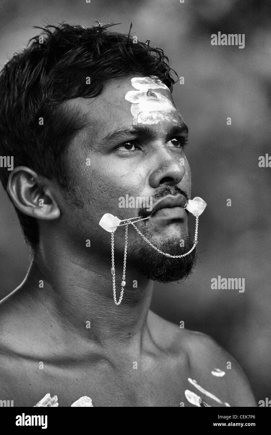 Portrait - hindu festival of thaipusam cavadee Stock Photo - Alamy