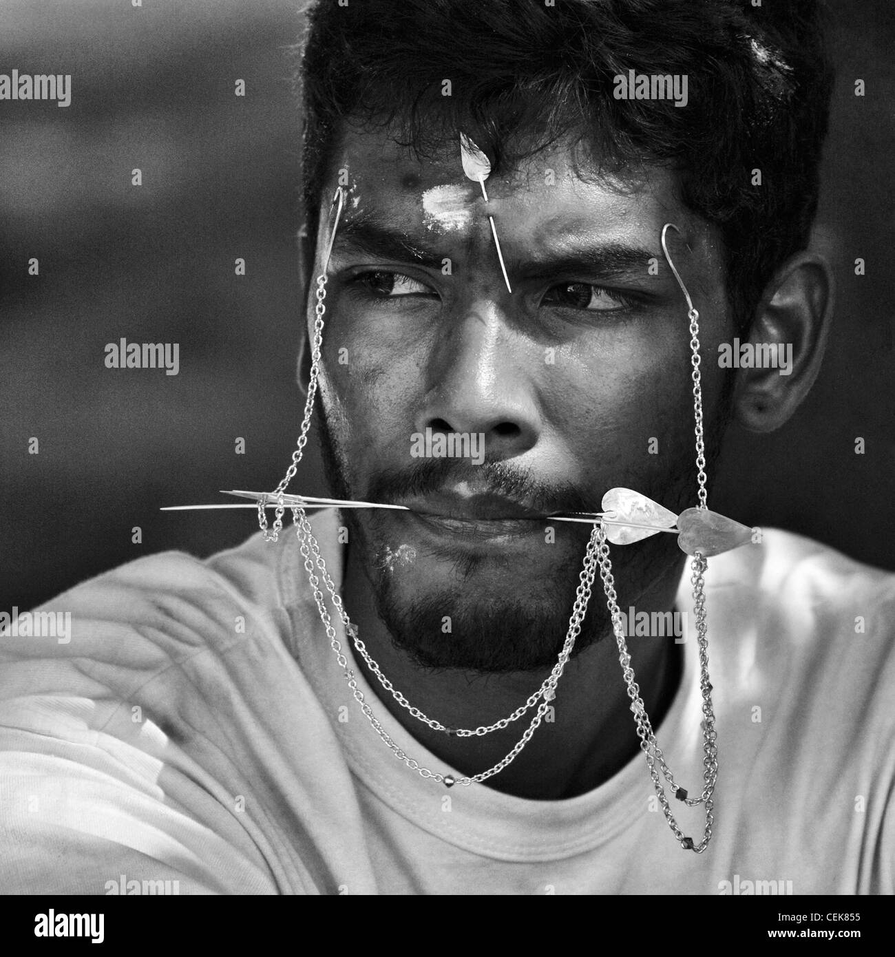 Portrait - hindu festival of thaipusam cavadee Stock Photo - Alamy