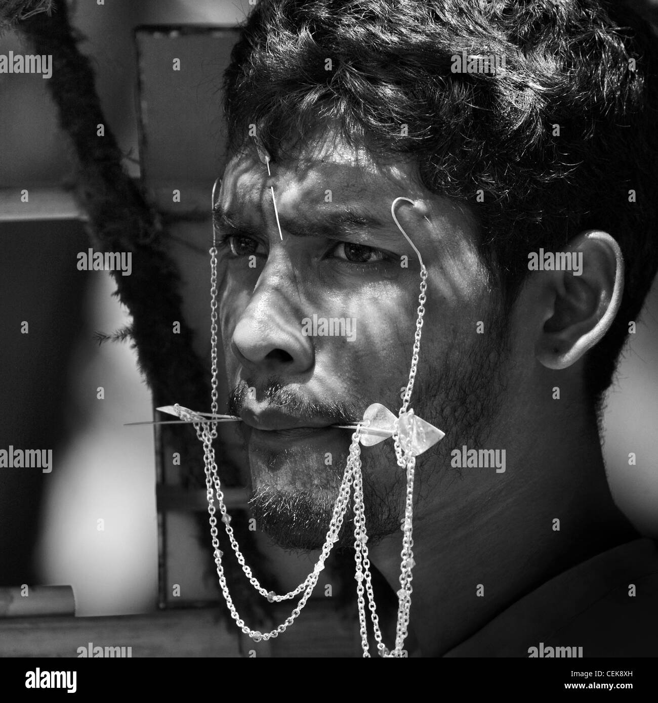 Portrait - hindu festival of thaipusam cavadee Stock Photo - Alamy