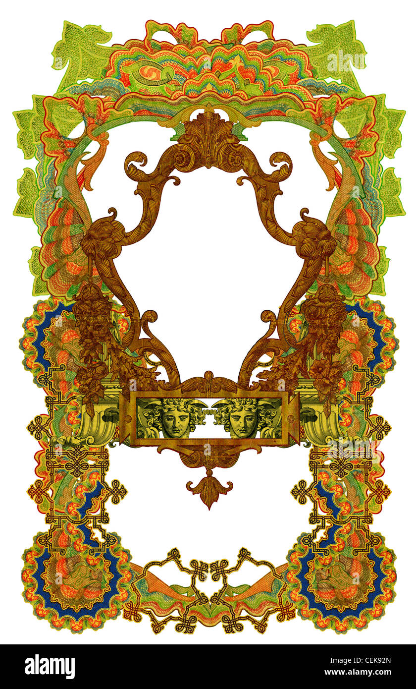 Luxuriously illustrated old victorian frame hi-res stock photography ...