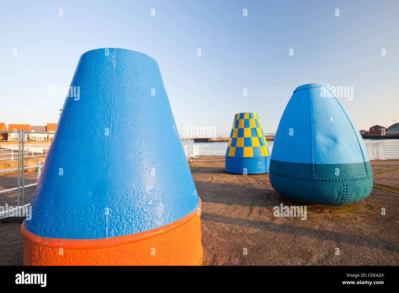 Old buoys at Sunderland Marina, Wearmouth, UK Stock Photo - Alamy